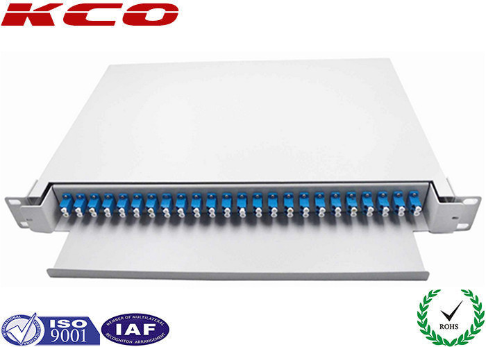 24 Port LC Duplex Single Mode Fiber Optical Patch Panel 1U Drawer Slide ...